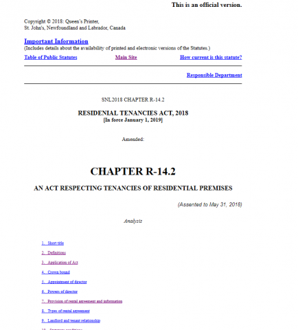 Service NL - Landlord and Tenant Division - Renting in NL